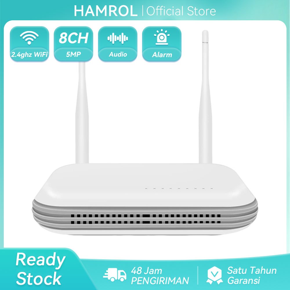 Jual Hamrol 8CH 5MP CCTV WiFi NVR H.265X Wireless Network Video Recorder Email Alart For WiFi IP ...