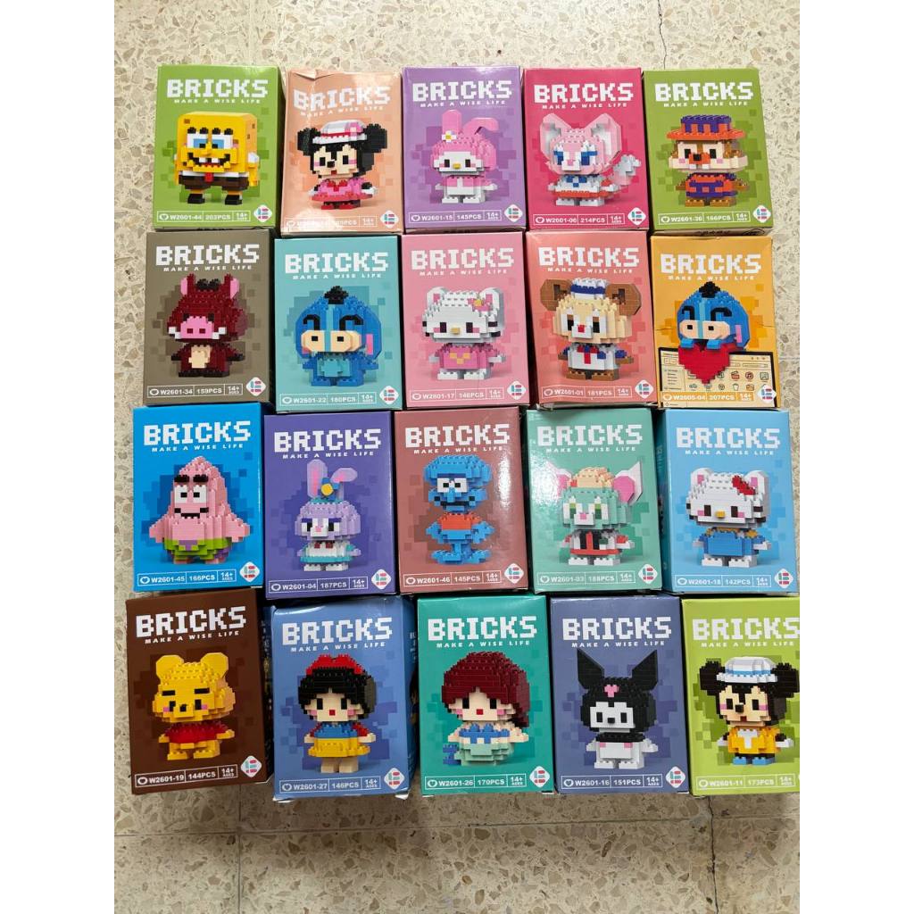 Jual Bricks Toys Karakter Kartun Balok Puzzle Mini Karakter Mainan Anak ...