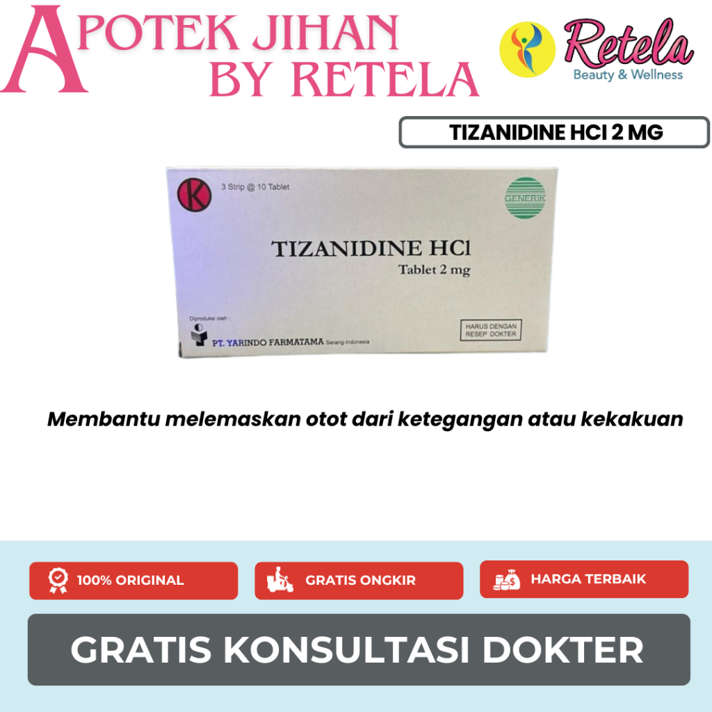 Jual Tizanidine HCI 2 Mg 1 Box 30 Tablet Gen Yarindo | Shopee Indonesia