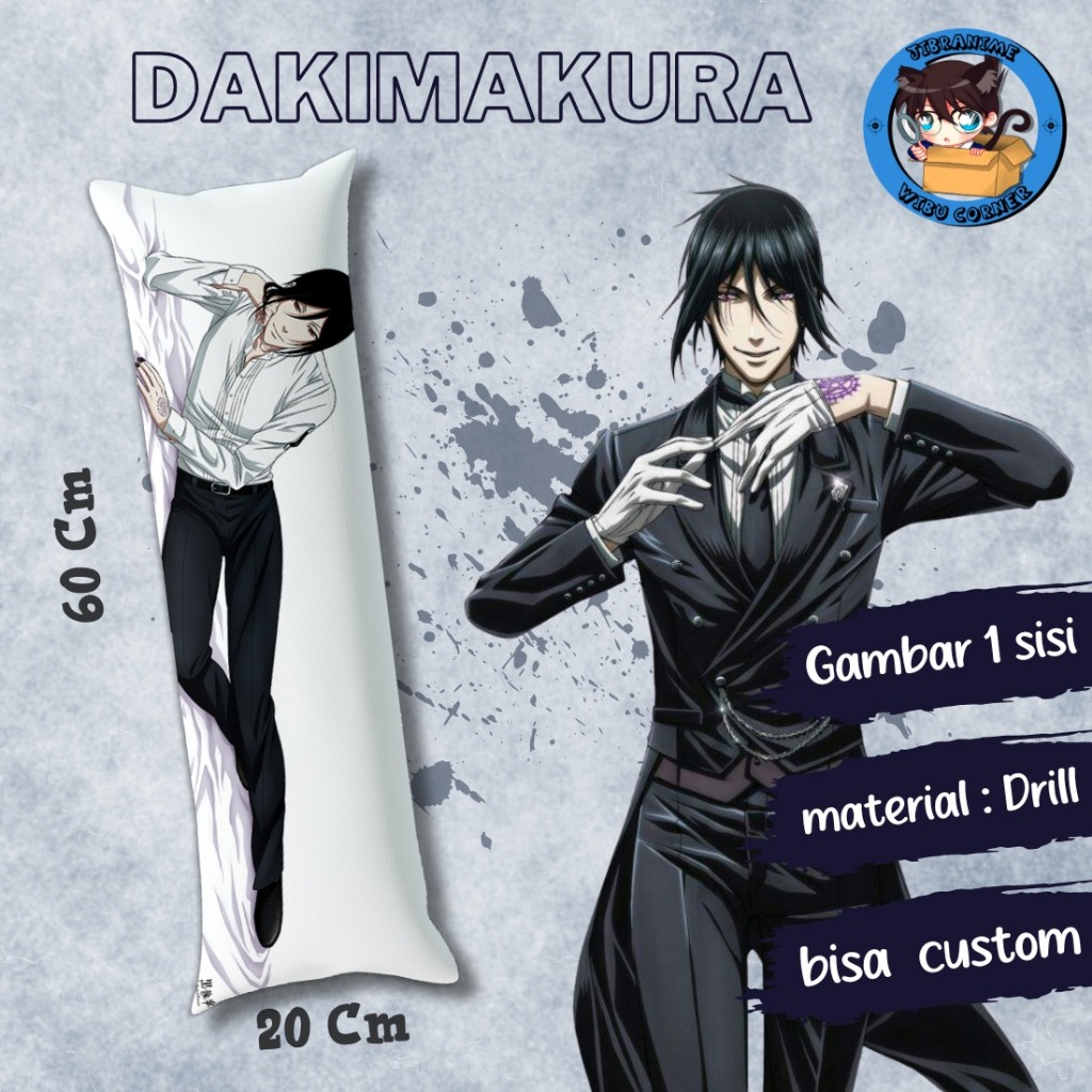 Jual dakimakura / guling sebastian black butler ukuran 20x60cm sudah ...