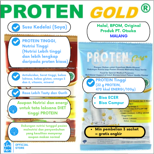 Jual Proten Gold VANILA (Susu kedelai tinggi protein dan antioksidan ...
