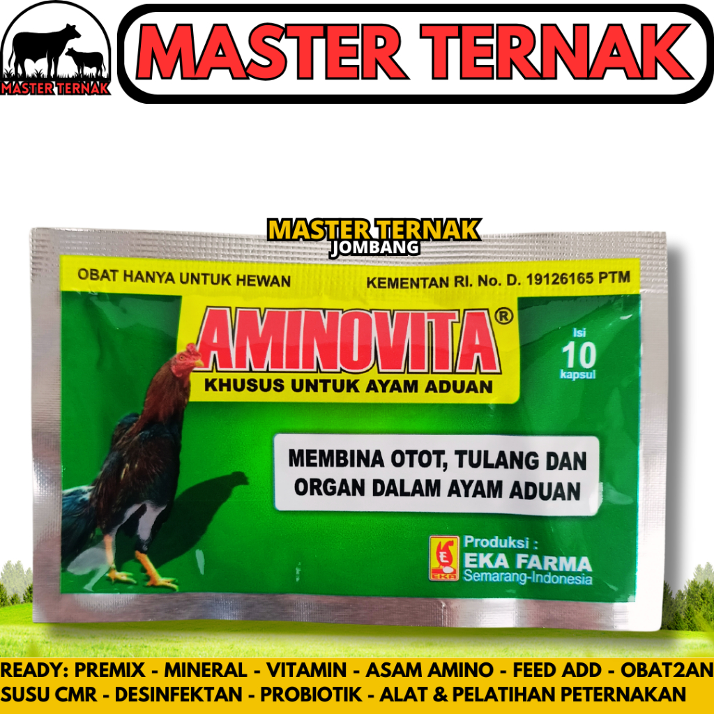 Jual AMINOVITA 10 Kapsul - Obat Ayam Aduan Penguat Otot Tulang ...