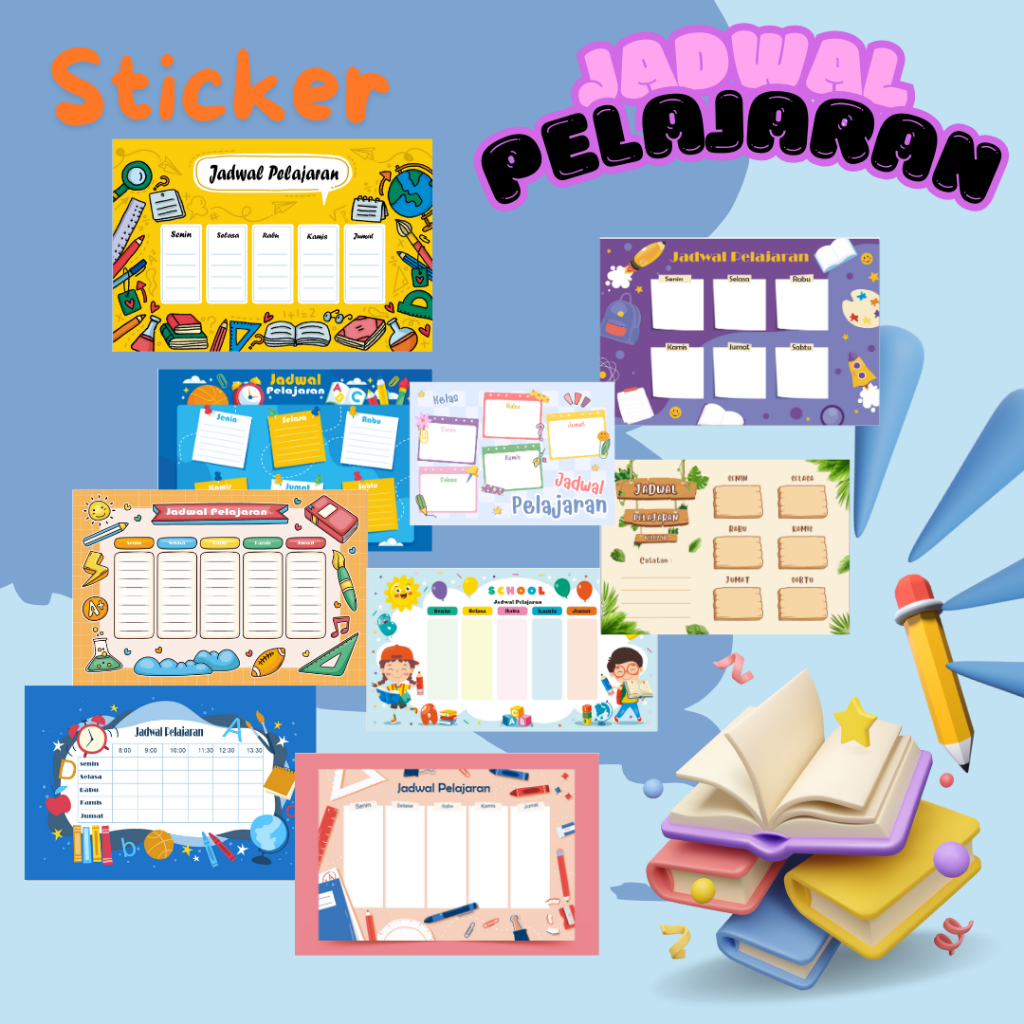 Jual Lembar Sticker Jadwal pelajaran mini anak sekolah AESTHETIC ...