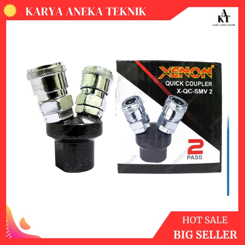Jual Quick Coupler Xenon cabang 2 way nepel selang mesin kompresor 2 ...
