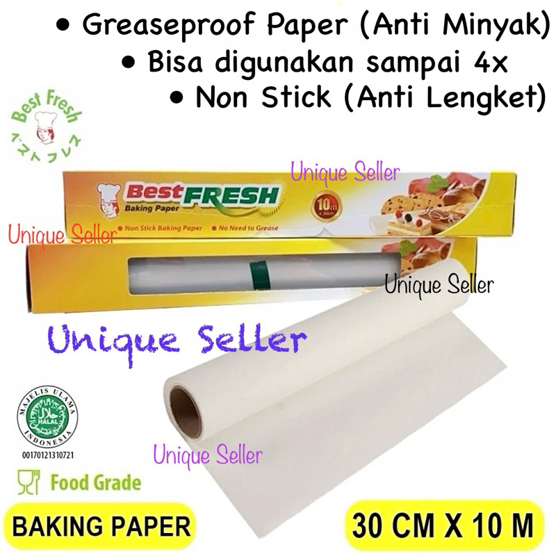 Jual Baking Paper 30cm x 10meter Putih Kotak Roll Bestfresh Anti ...