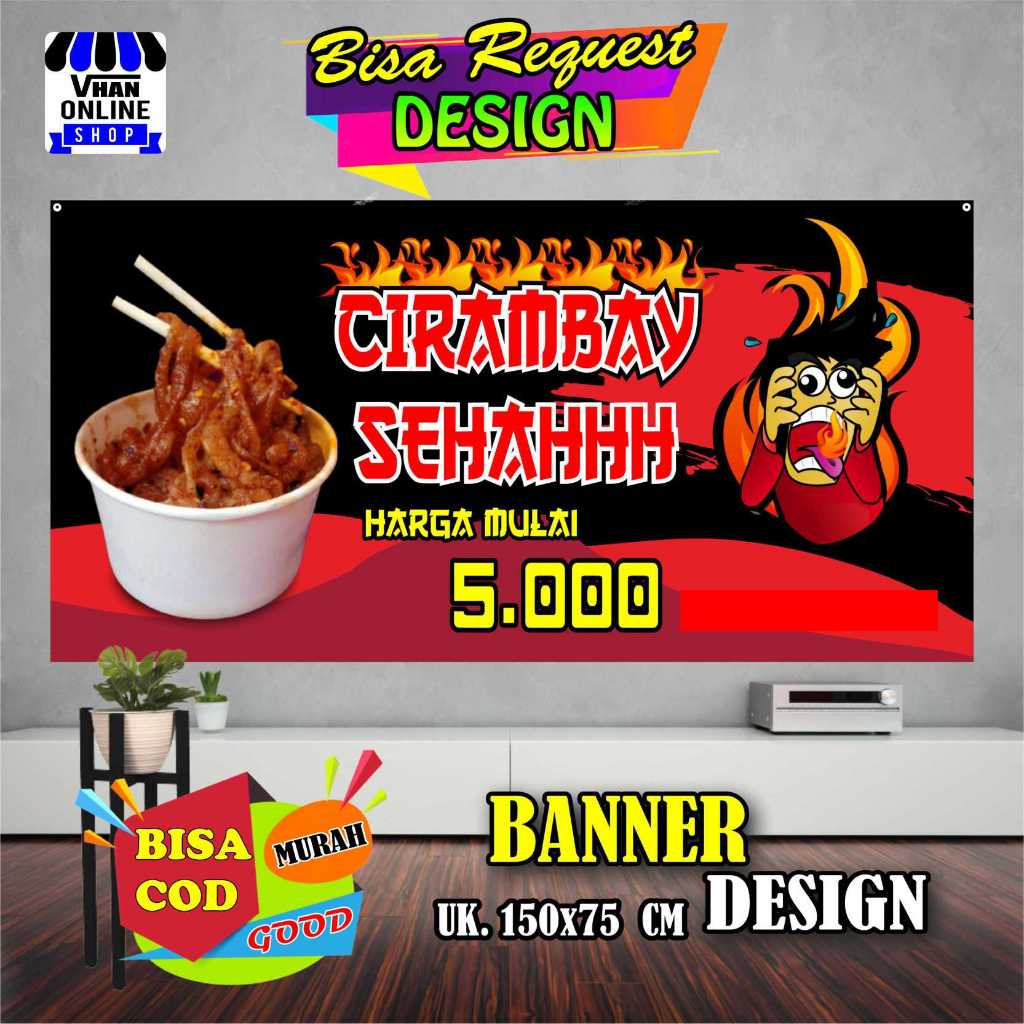 Jual Spanduk Banner Backdrop Cirambay, Aci Ngarambay, Makanan Viral ...