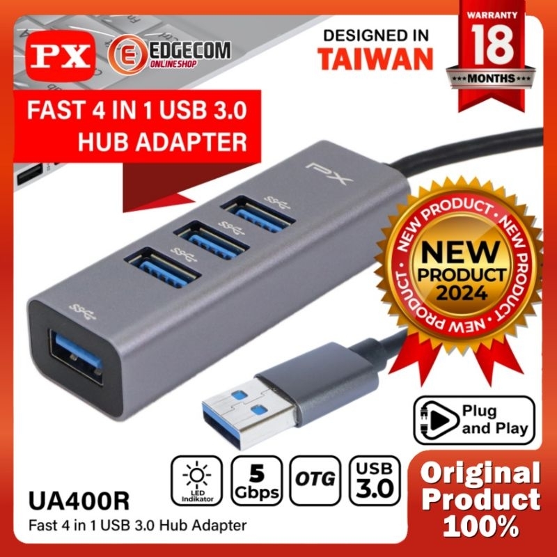 Jual PX USB Hub Converter USB 3.0 Connector Adaptor Laptop 4 in 1 PX ...