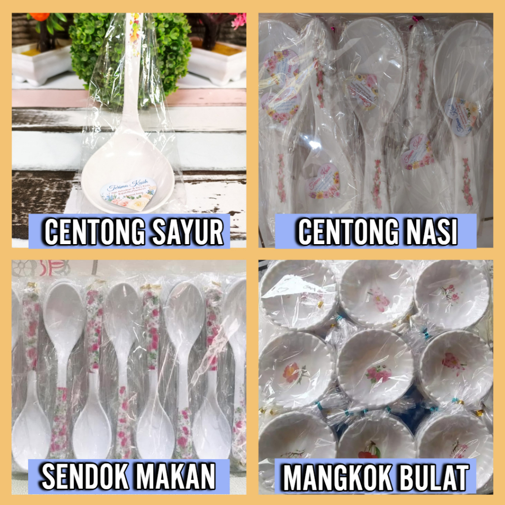 Jual (100 PCS) Paket Hemat Souvenir Centong Nasi Sendok Makan Mangkok ...