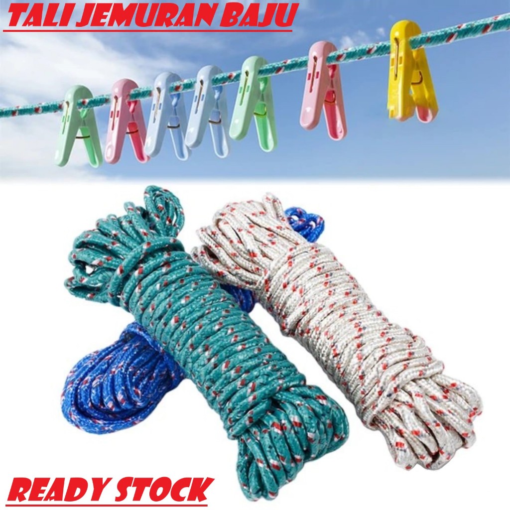 Jual Tali Jemuran Baju Nylon 10m Anti Slip / Ikat Tambang Nilon Kemah ...