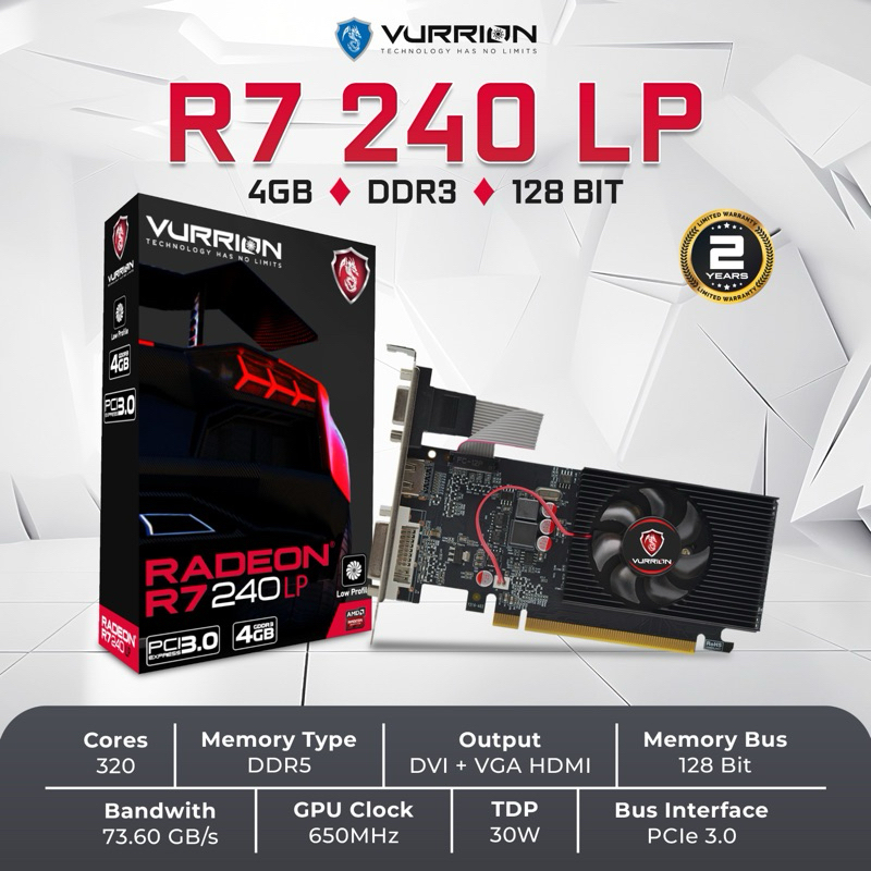 Jual VGA RX7 R7 240 4gb DDR5 128bit | Shopee Indonesia