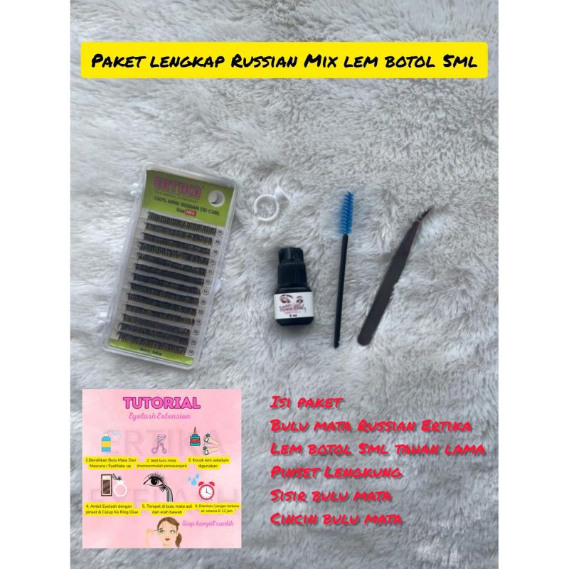 Jual Paket Lengkap Bulu mata Mix Russian Eyelash Extension | Shopee ...