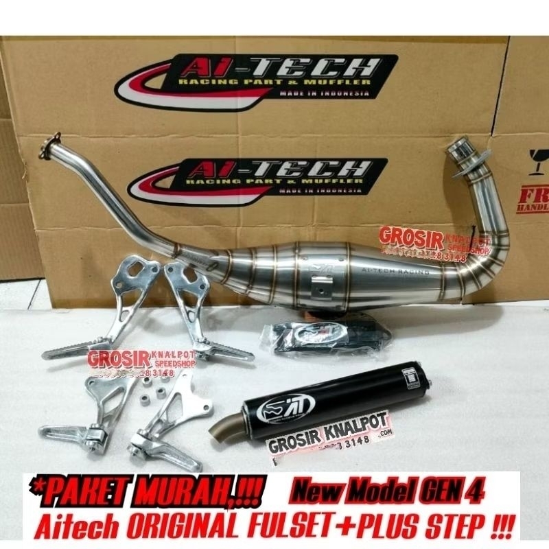 Jual PAKET Knalpot Aitech ORIGINAL Stainles Type X2 New Model COBRA PLUS STEP Belakang Non ...