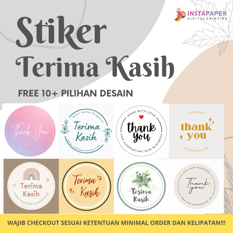 Jual Stiker Terimakasih / Sticker Thank You - Diameter 5 Cm | Shopee ...