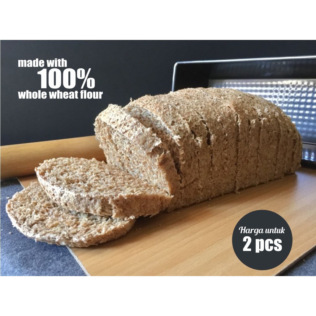 Jual Roti Gandum Made 100% Gandum Utuh - Whole Wheat Flour | Shopee ...