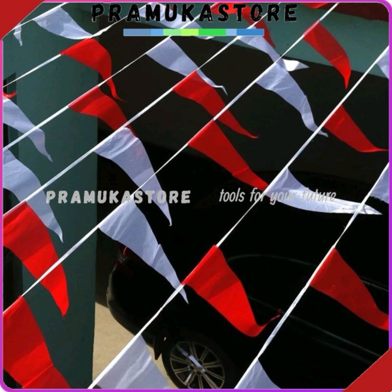 Jual Bendera segitiga renteng merah putih panjang -+ 5M / Bahan kain bendera umbul2 merah putih ...