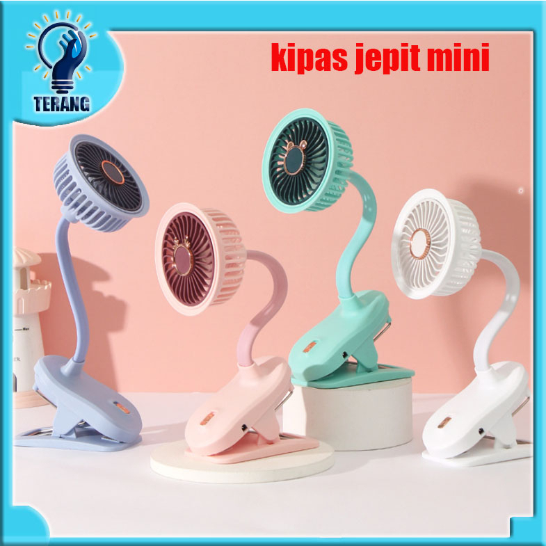 Jual Kipas Mini USB Clip Mini Fan Rotating Kipas Angin Meja Mini Jepit ...