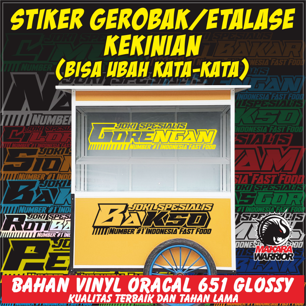 Jual Stiker Gerobak/Stiker Etalase/Stiker Usaha/Stiker Kaca/Stiker ...