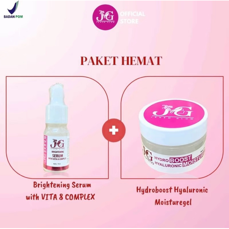 Jual Paket Hemat JENEM GLOW Moisturizer 30gr + Serum brightening 10ml ...