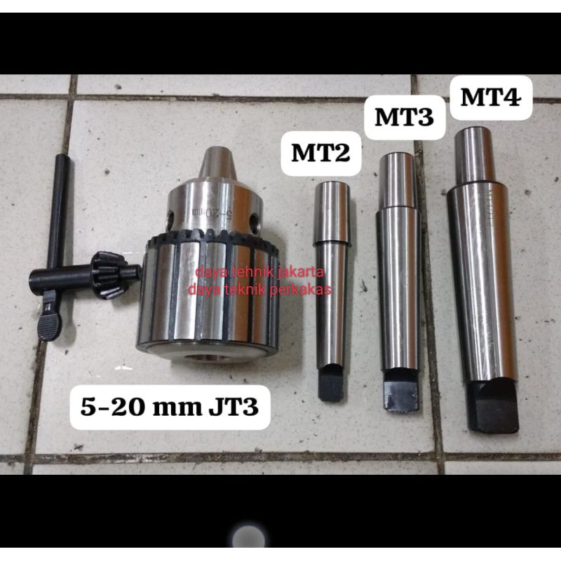 Jual kepala bor 20mm set asbor 3pc (mt2,mt3,mt4) Chuck drill 20mm set asbor 3pc | Shopee Indonesia