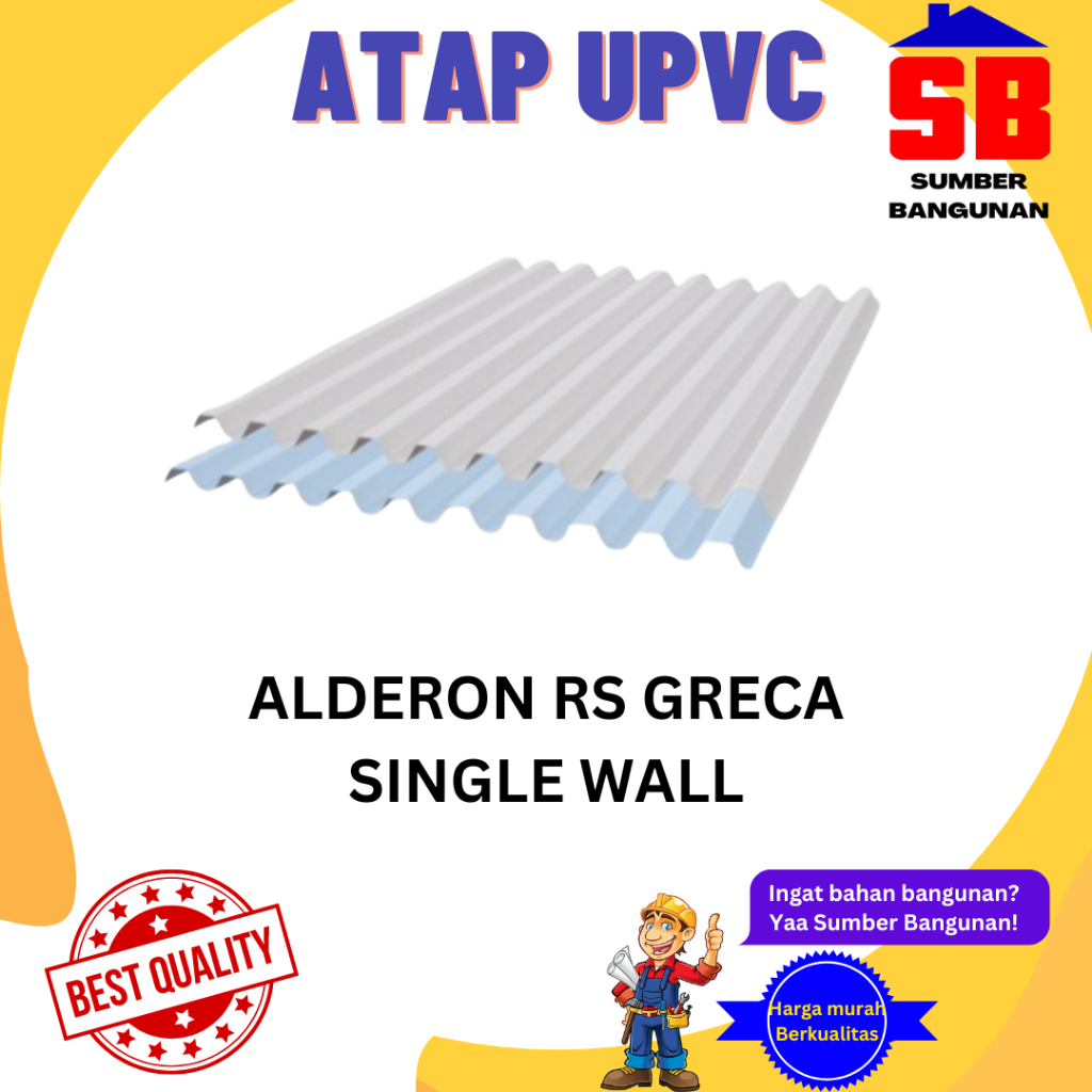 Jual ATAP UPVC ALDERON TYPE RS GRECA 760 X 1,2 MM X4 5 6 M ATAP ...