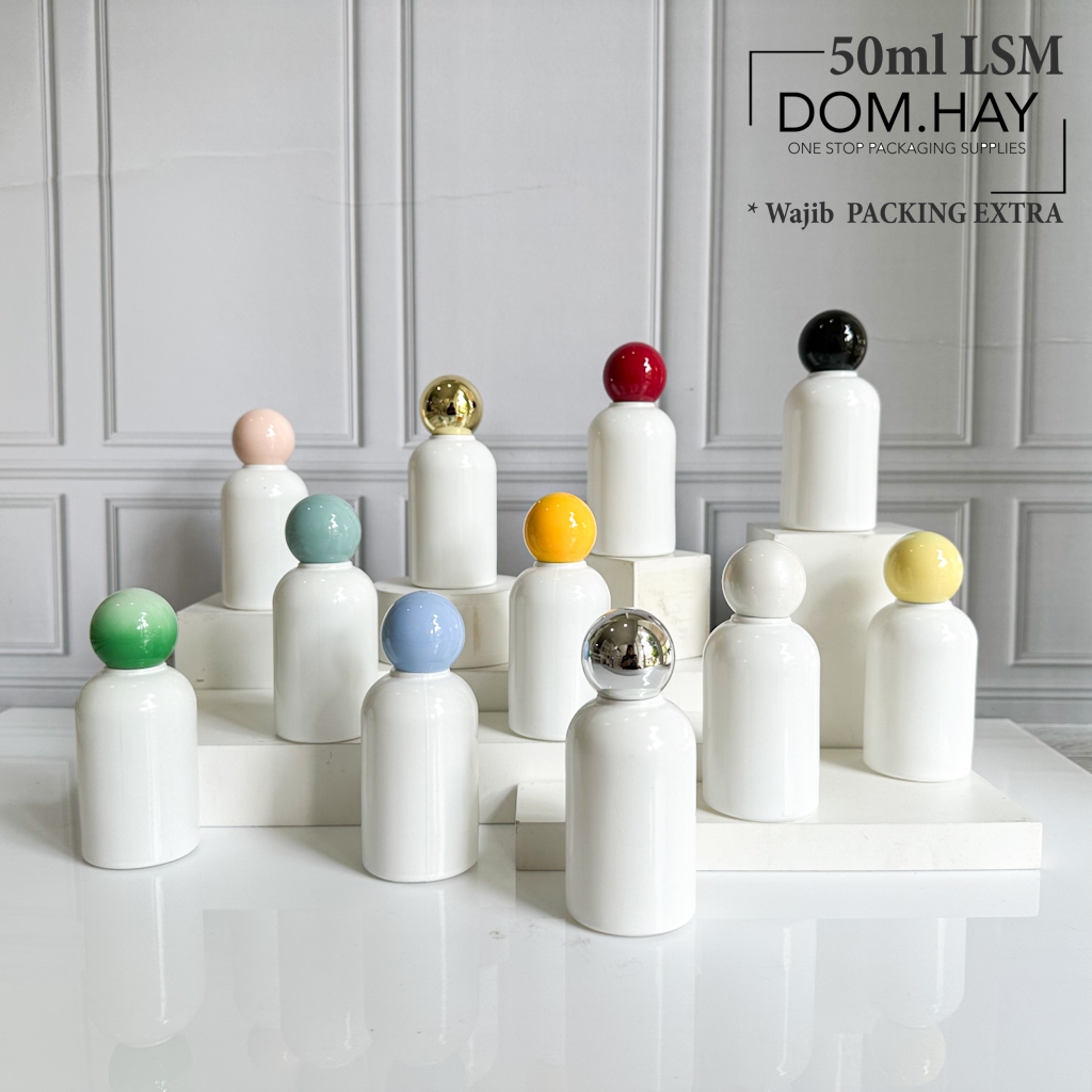 Jual 50ml LSM Putih Glossy Bola Botol Parfum Semi Press Kaca Parfume ...