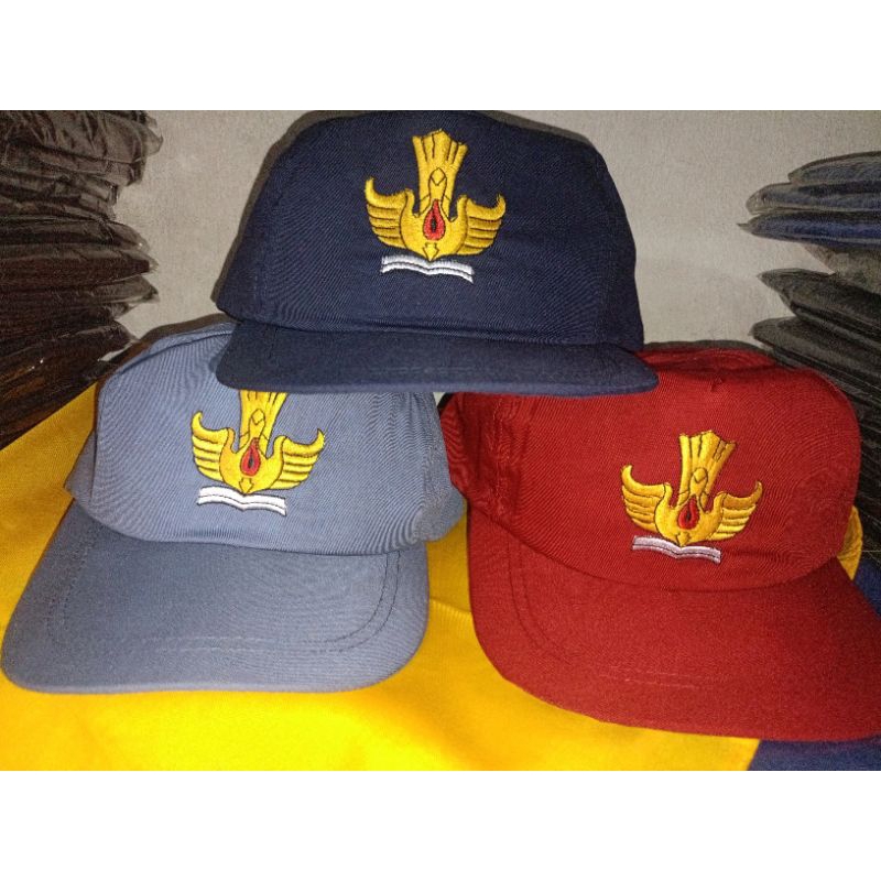 Jual Topi SD SMP SMA SMK Topi Sekolah Seragam Sekolah Logo Bordir ...