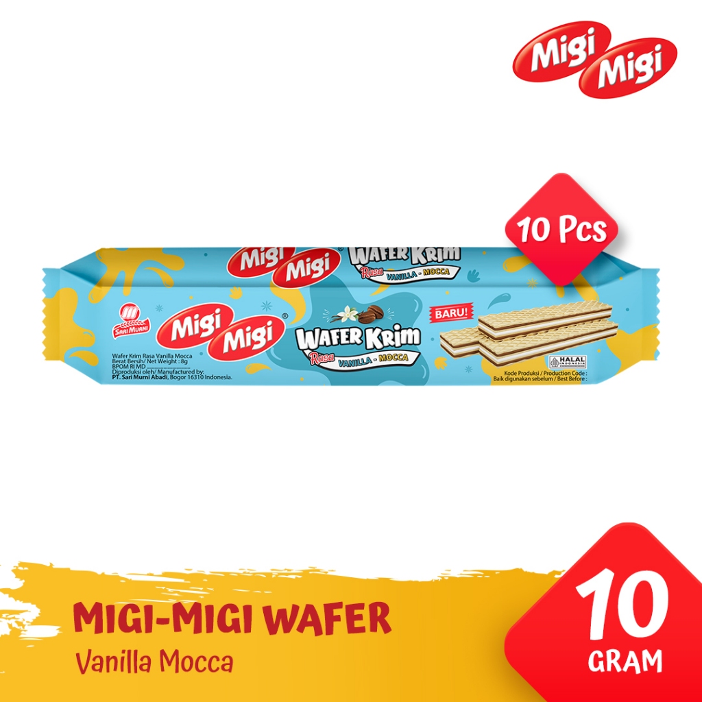 Jual Migi Migi Wafer Krim - Vanila Mocha [1 Pack @ 10 Pcs] | Shopee ...