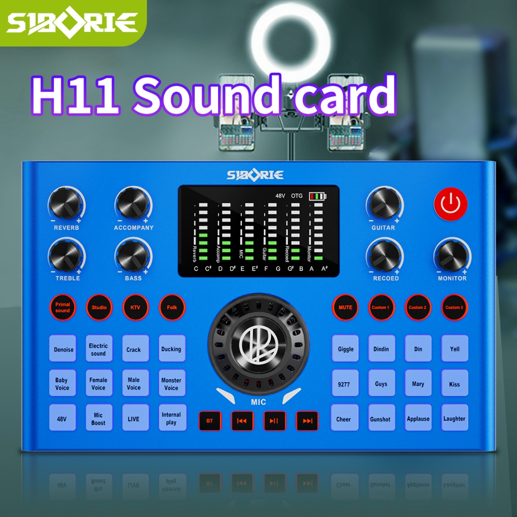Jual Siborie【COD】H11 Soundcard Original Paket Lengkap Mixer Bluetooth ...