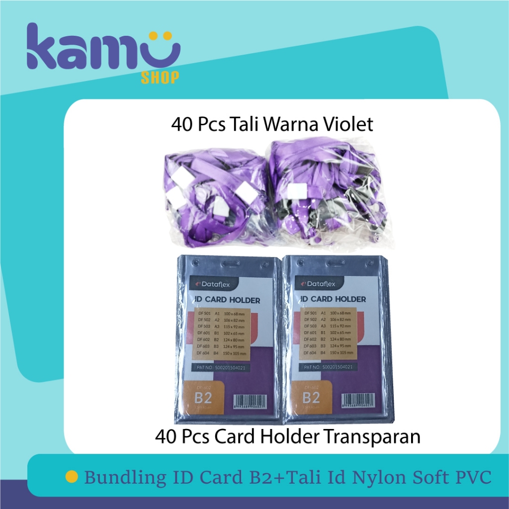 Jual Bundling 40Pcs ID Card B2 + 40Pcs Tali ID Card Nylon Soft PVC ...