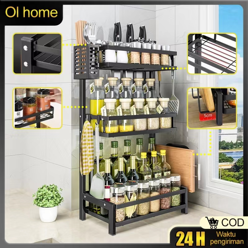 Jual Olhome Rak Bumbu Dapur Stainless Steel Rak Penyimpanan Dapur Rak ...