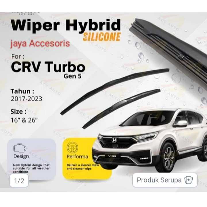 Jual Wiper Hybrid Mobil Honda CRV Turbo Karet Kaca Frameless Silicon | Shopee Indonesia