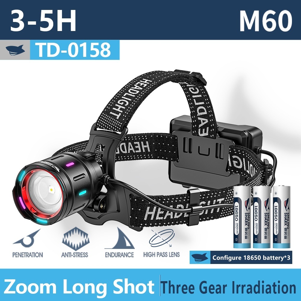 Jual SENTER KEPALA ZOOM LASER SMILING SHARK TD-0158 120W - CAHAYA ...