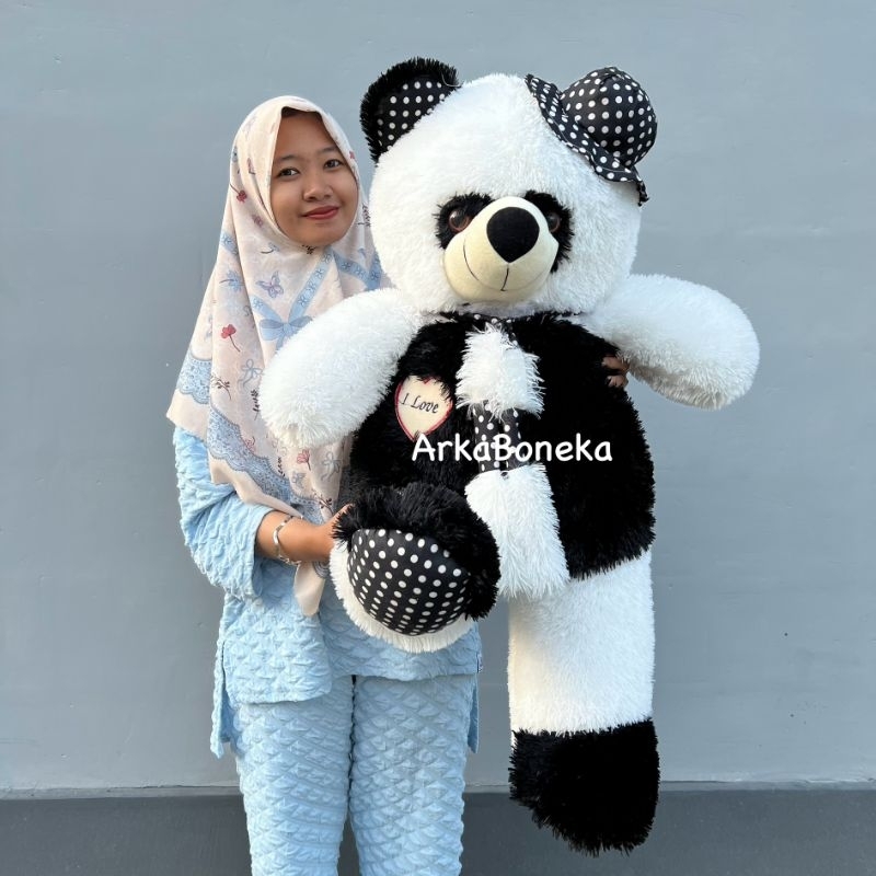 Jual BONEKA PANDA SYAL TOPI UK 90CM | Shopee Indonesia