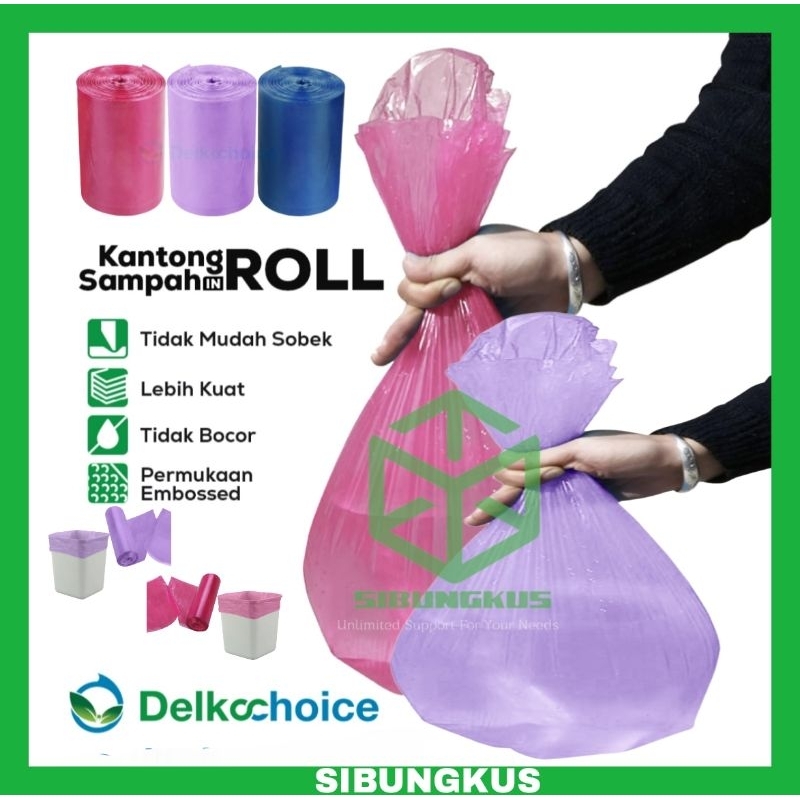 Jual KANTONG PLASTIK SAMPAH BESAR TRASH BAG ROLL HITAM BIRU MERAH UNGU ...