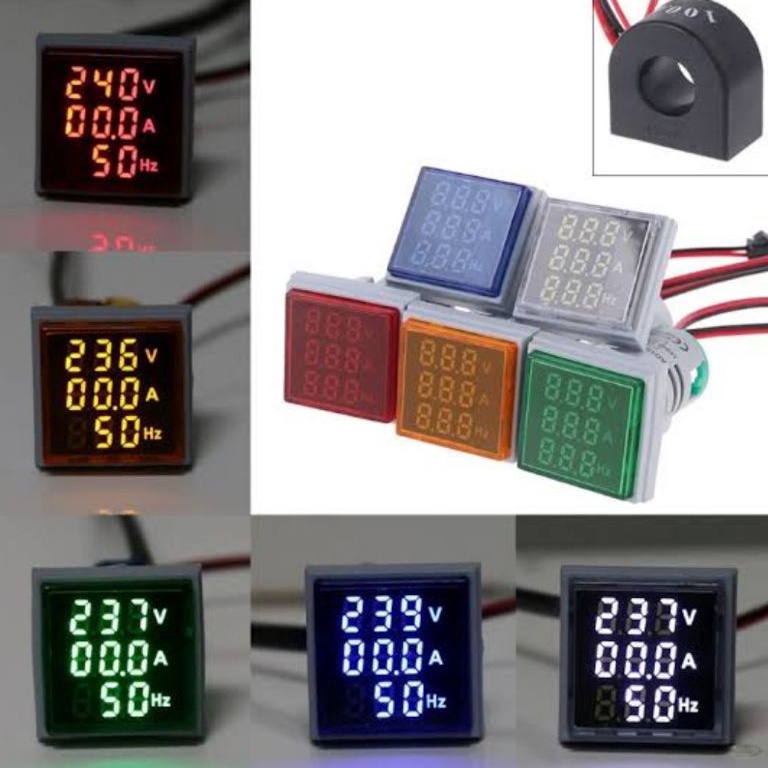 Jual KODE T8Z Digital AC voltmeter ampere meter frequency meter 3 in 1 | Shopee Indonesia