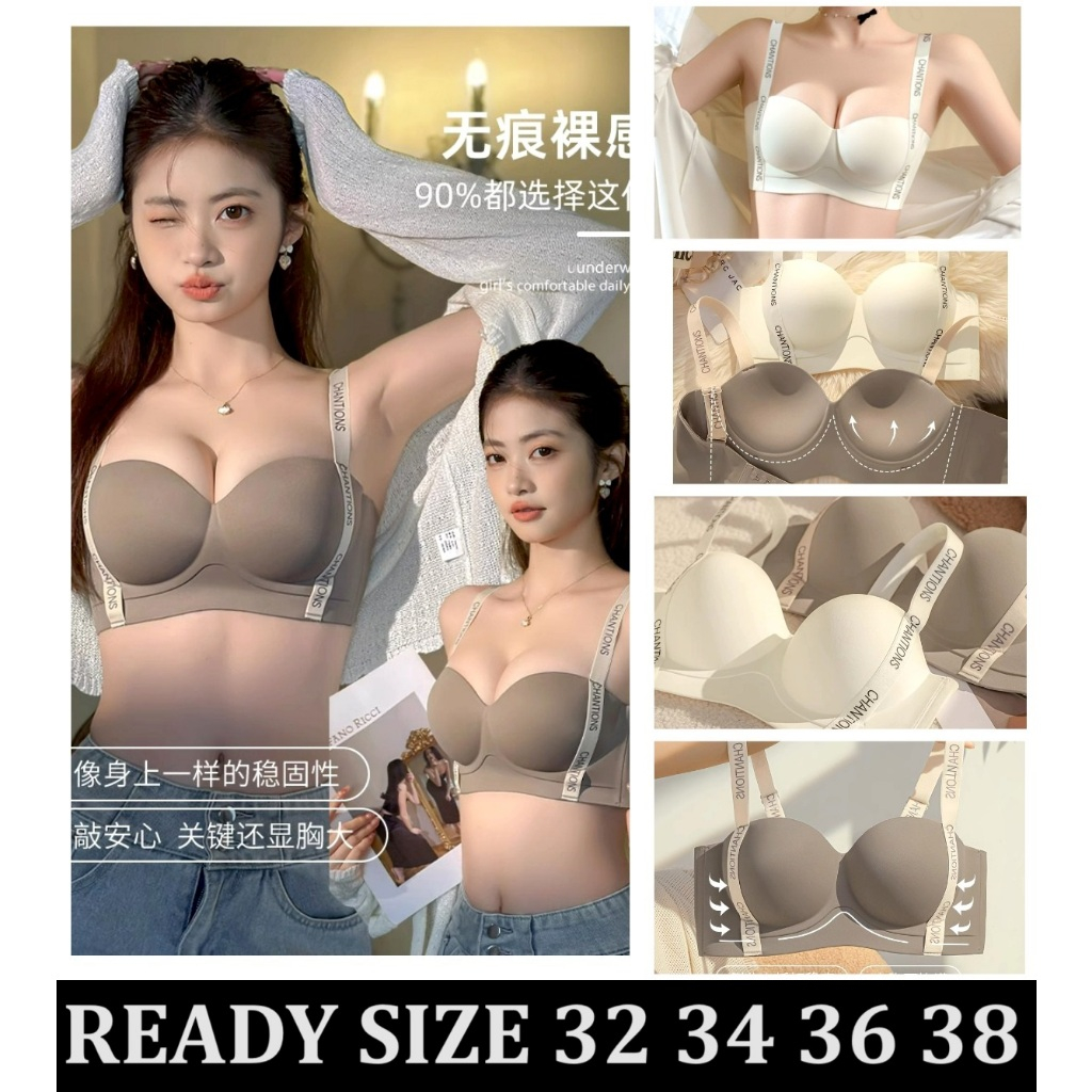 Jual 2025 B012 Bra BH Korea wanita Seamless Chantons 3D push up tanpa besi kawat nyaman mulus ...