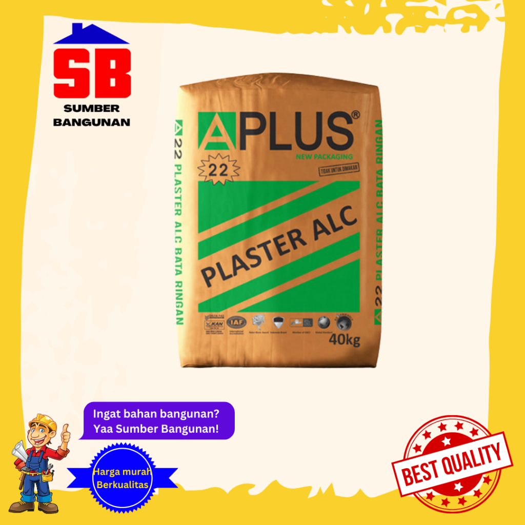 Jual APLUS MORTAR ACIAN 110 PLESTER 22 PEREKAT HEBEL 220 COMPON GYPSUM ...