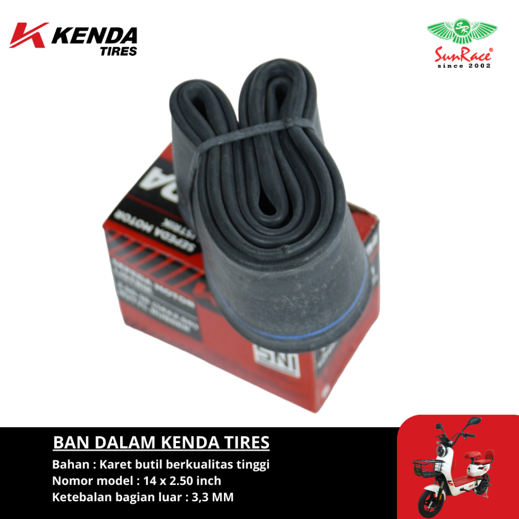 Jual BAN DALAM KENDA SEPEDA LISTRIK E BIKE PENTIL BENGKOK 14 X 2.50/ 2.50-10 / 60/90-10 ORIGINAL ...