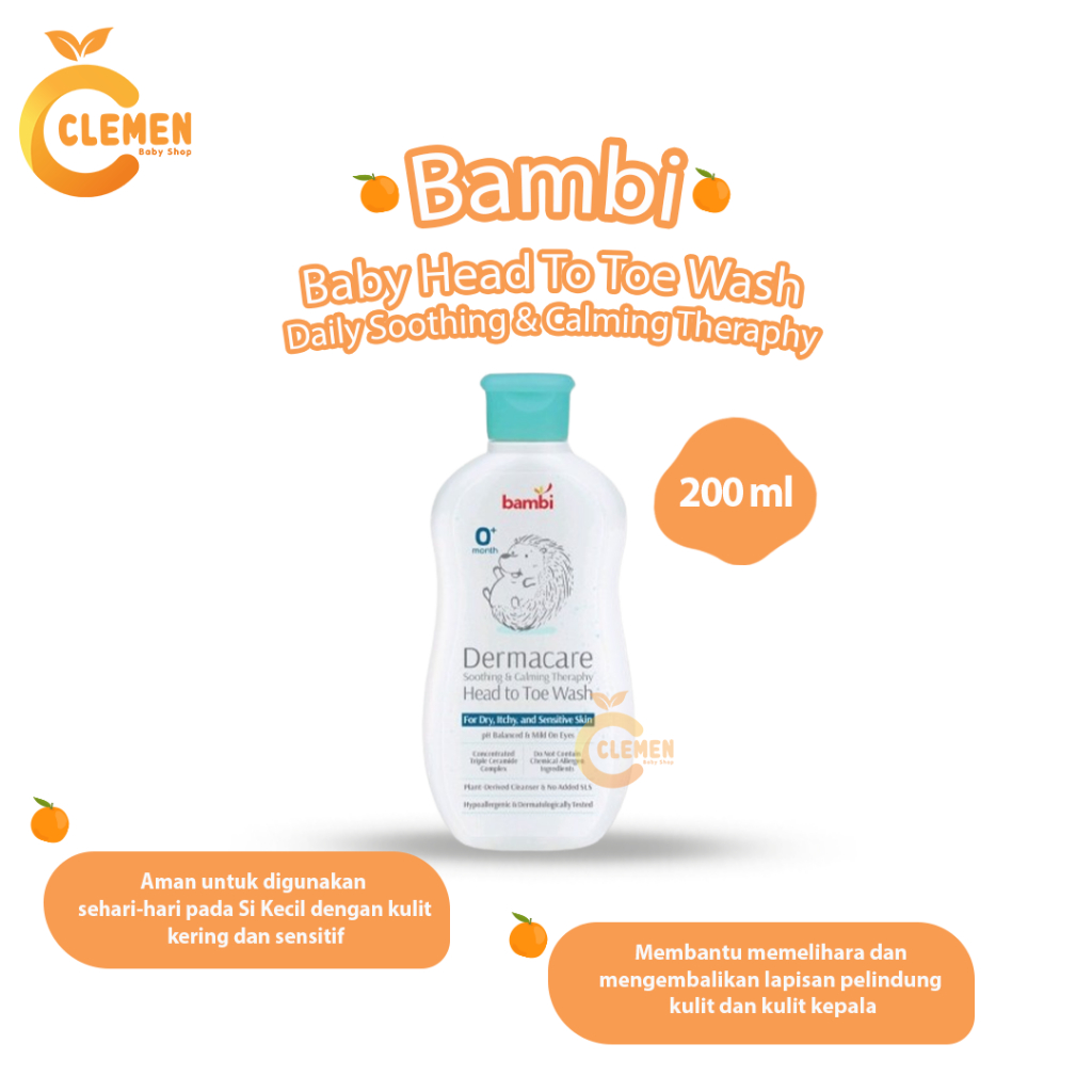 Jual Bambi Baby Dermacare Daily Soothing & Calming Theraphy Head To Toe ...