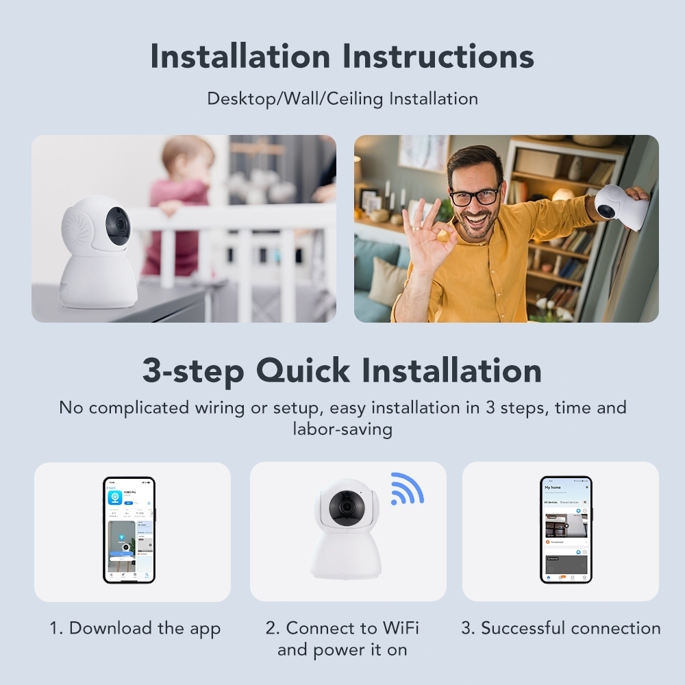 Jual CCTV V380 pro Mini Smart Indoor 360° HD 1080P 8MP PTZ Camera IP ...