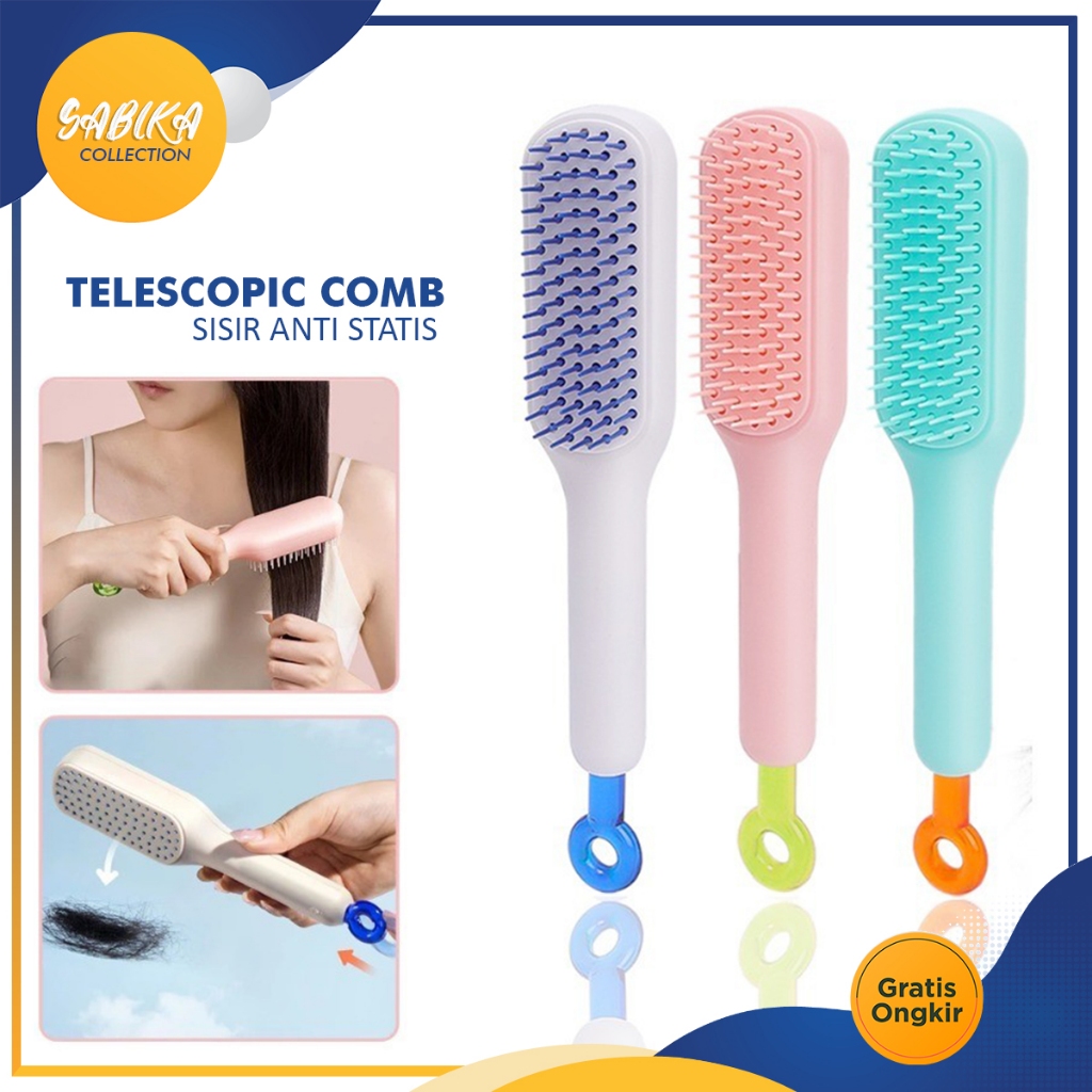 Jual Sisir Rambut Teleskopik Anti Kusut Anti Statis Sisir Tarik Sisir ...