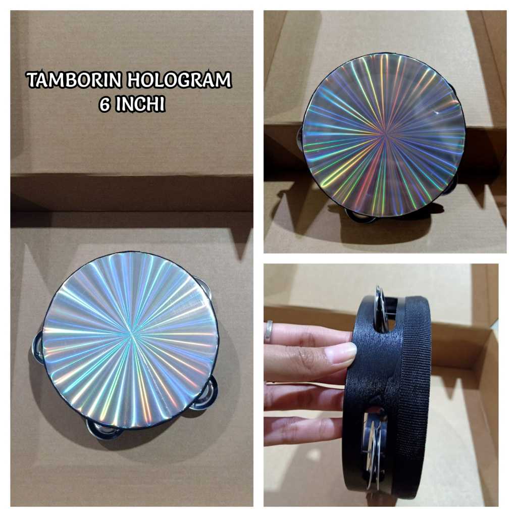 Jual BEST SELLER!! TAMBORIN / KECREKAN TAMBORIN HOLOGRAM 6" Inch ...
