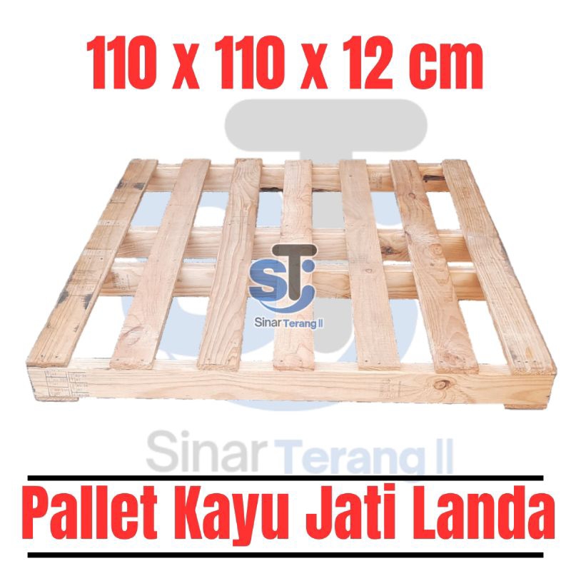 Jual [ KURIR TOKO ] Palet Kayu Jati Belanda 110x110x12cm / Palet Kayu ...