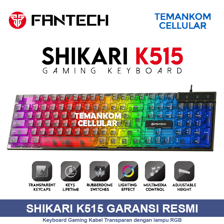 Jual Keyboard Gaming Shikari FANTECH K515 Lampu RGB keyboard laptop PC Garansi RESMI | Shopee ...
