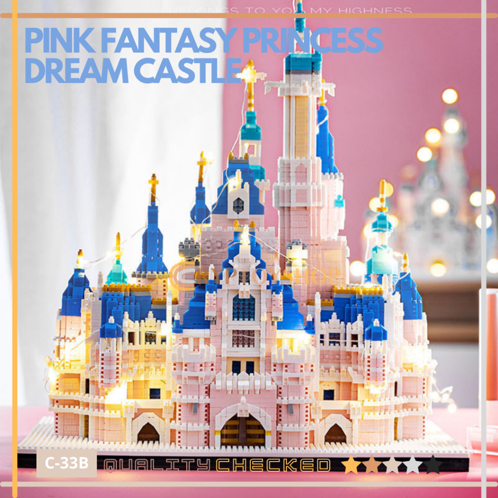 Jual CRYPTOYSHOP PINK DREAM FANTASY PRINCESS CASTLE BRICKS DIY MAINAN ...