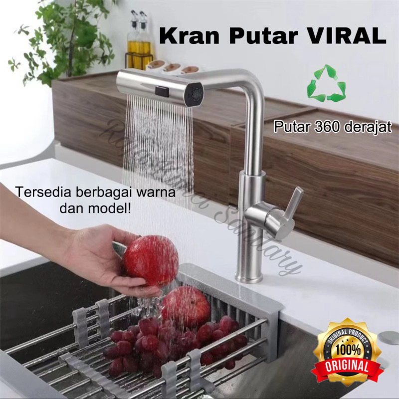 Jual Kran Putar/ Keran Air Terjun 4 Mode/ Keran Wastafel Dapur ...