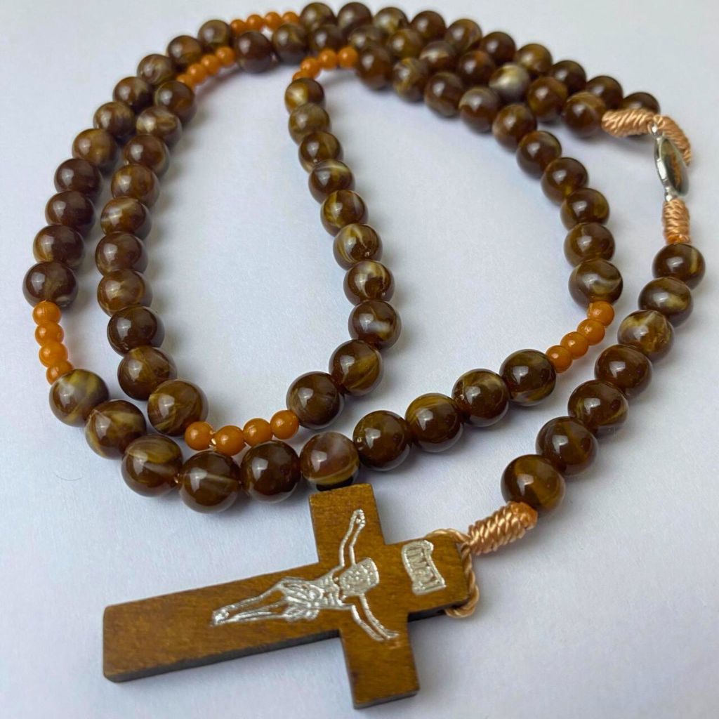 Jual Rosario 77 bapa kami warna cokelat tua marmer bercorak variasi ...