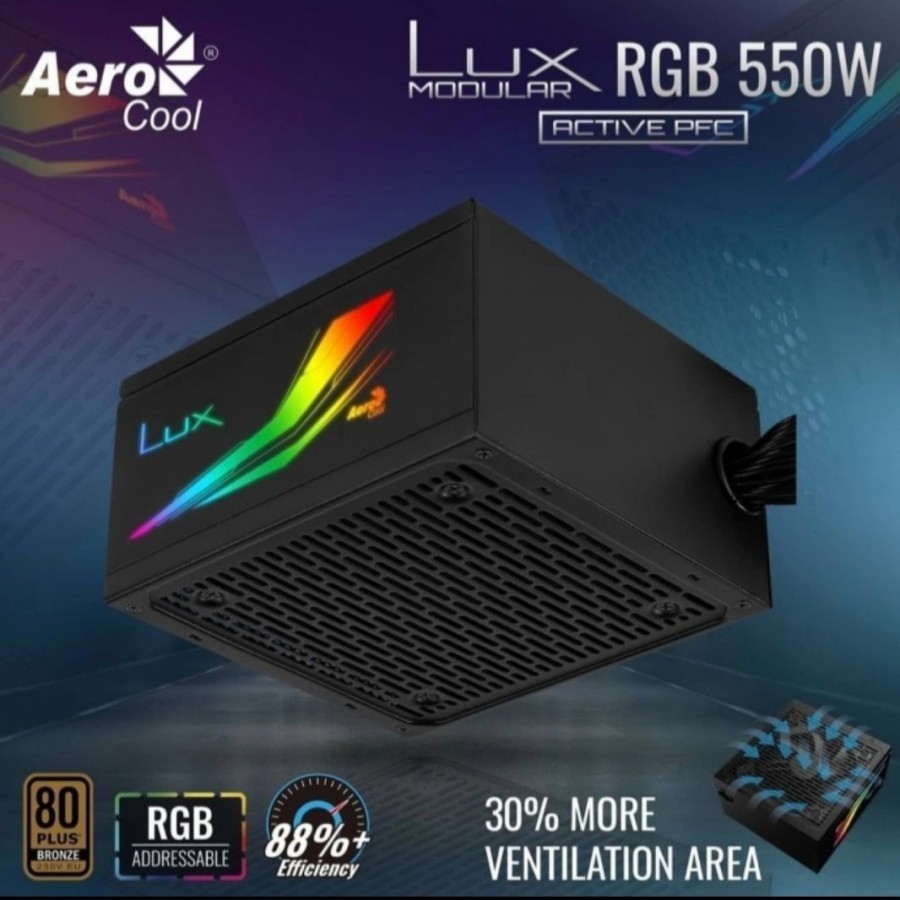 Jual AEROCOOL LUX RGB 550M 80+ BRONZE PSU / POWER SUPPLY 550 WATT ...