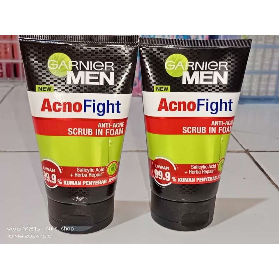 Jual Garnier Men Acno Fight Anti Acne Scrub In Foam Skin Care 100ml | Shopee Indonesia