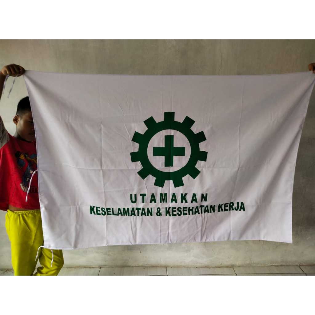 Jual Bendera K3 drill sablon 2 sisi Bendera Safety Keselamatan Kerja ...